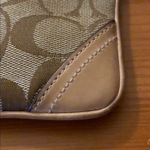 Coach | Bags | Coach Signature C Tan Wristlet In Used Condition | Poshmark